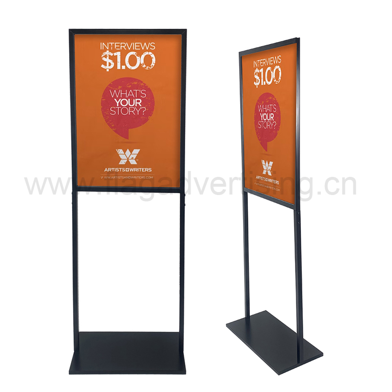 Easy-to-Carry Push-Pull Double Pole Standing Sign