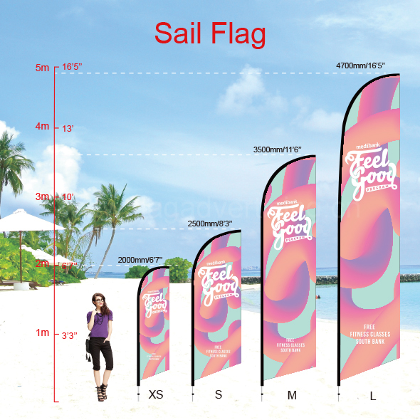 Custom Double Sided Feather Flags | 130 GSM Polyester Fabric | Single ...